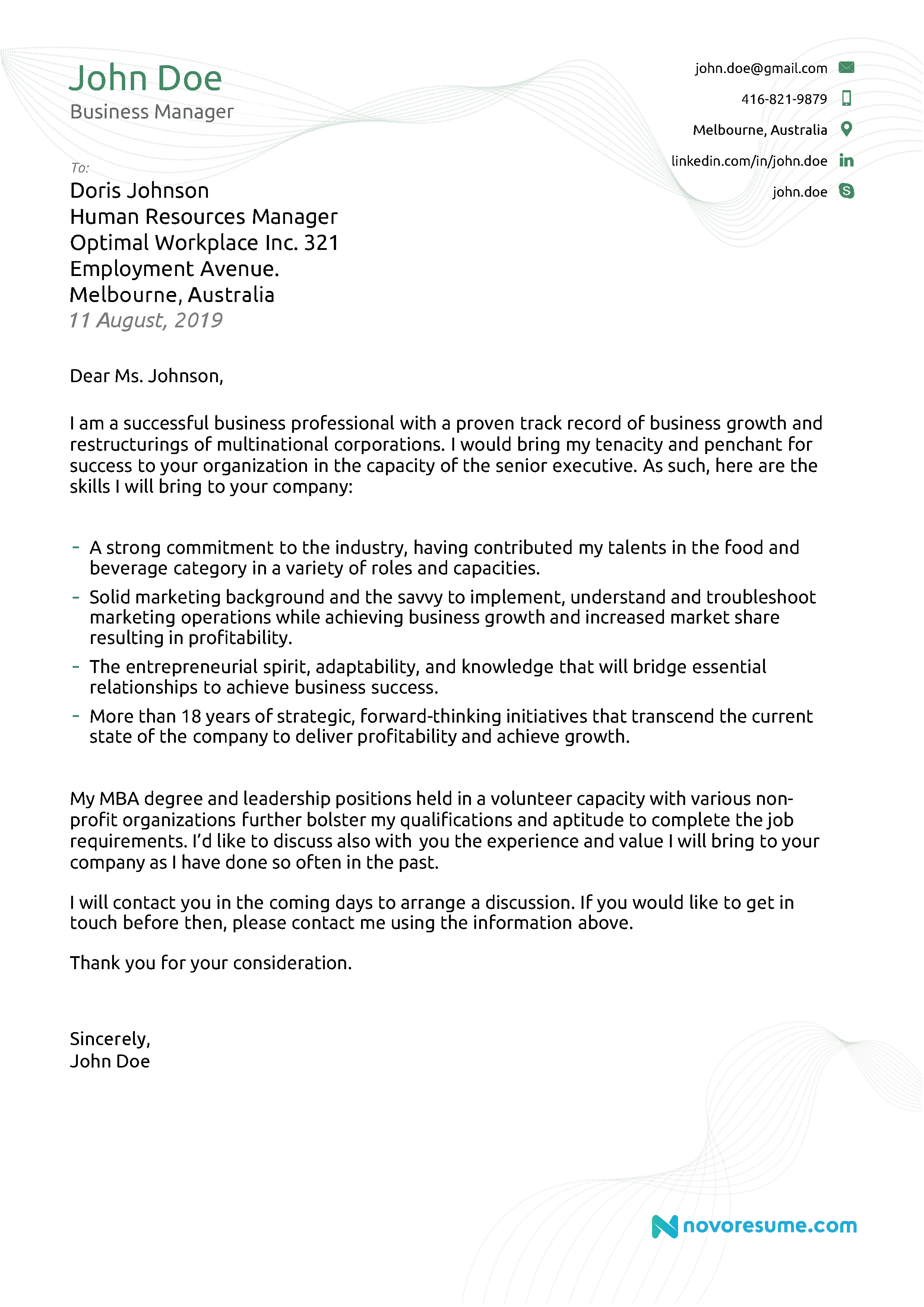 Cover Letter Examples Mt Home Arts