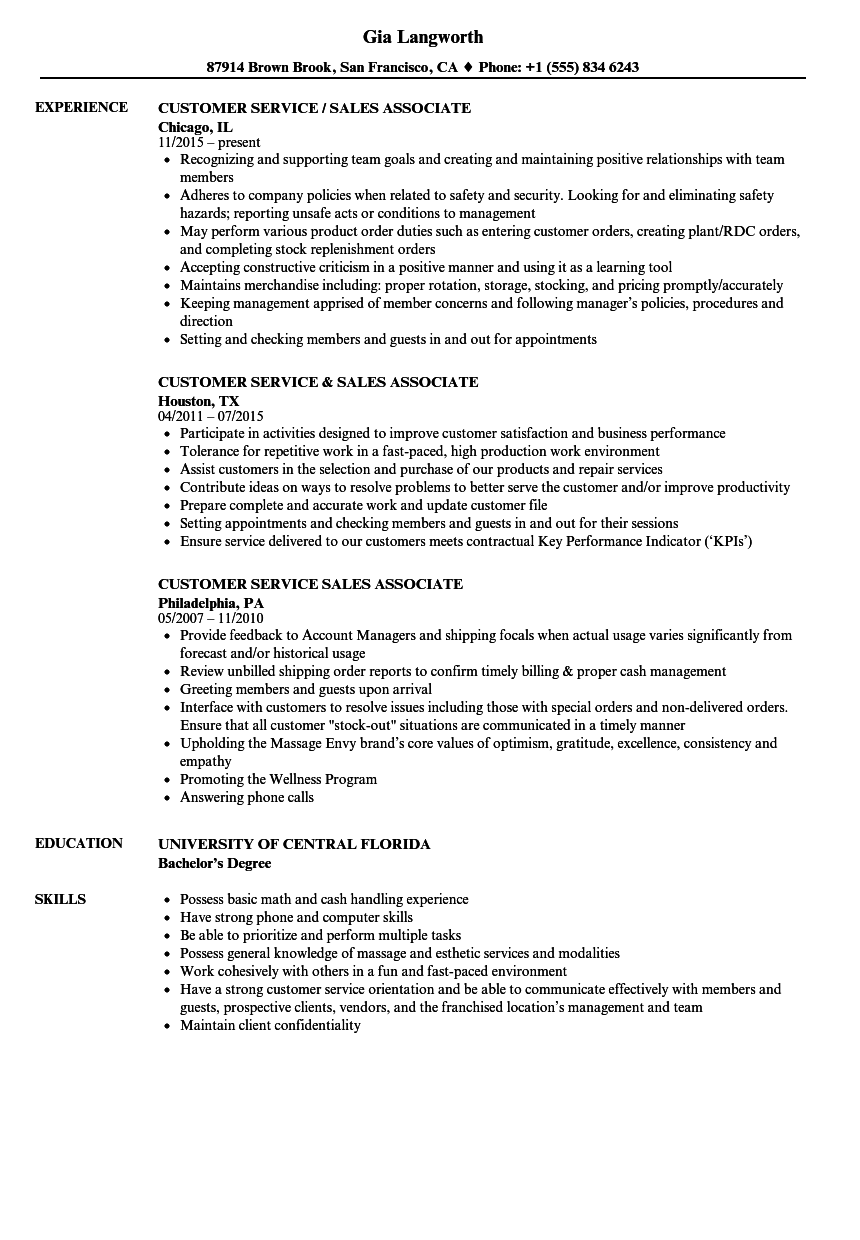 Customer Service Sales Resume Mt Home Arts