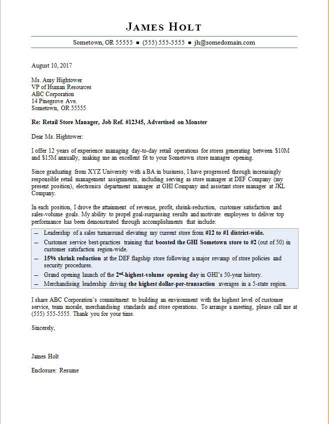 Retail Cover Letter Mt Home Arts