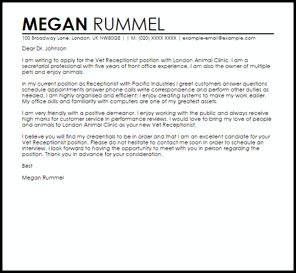 Veterinary Assistant Cover Letter Mt Home Arts