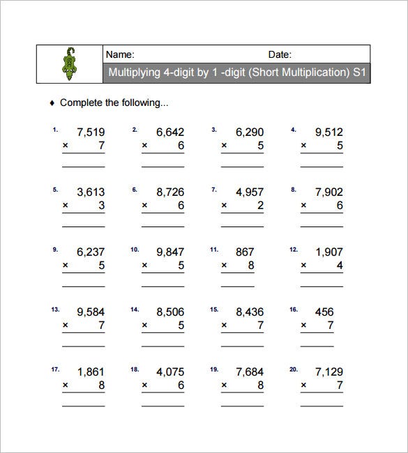 Multiplication And Division Worksheet Template Mt Home Arts
