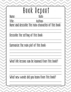 Simple Book Report | Mt Home Arts
