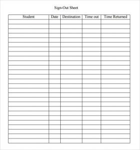 Student Sign In Sheet | Mt Home Arts