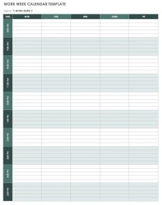 Weekly Calendar Template Excel | Mt Home Arts