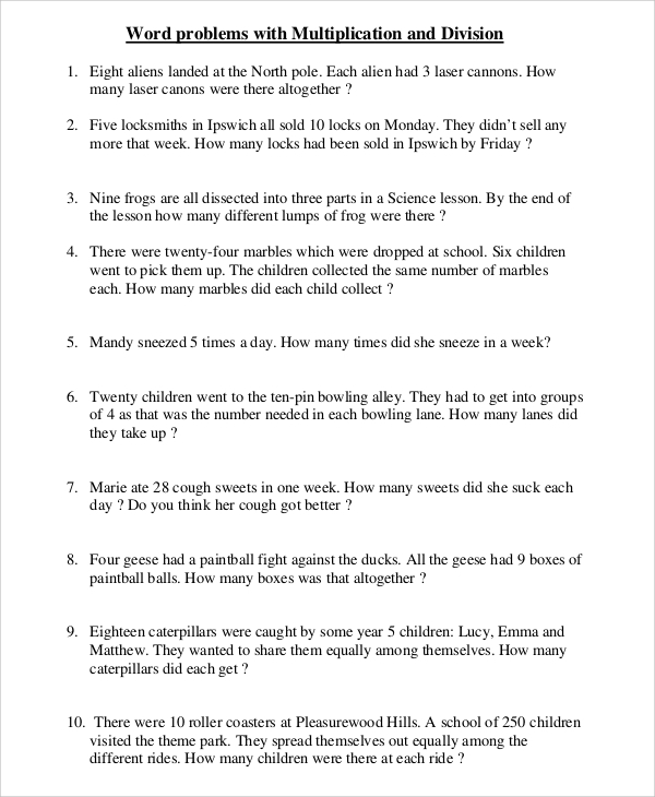 Worksheets Multiplication And Division